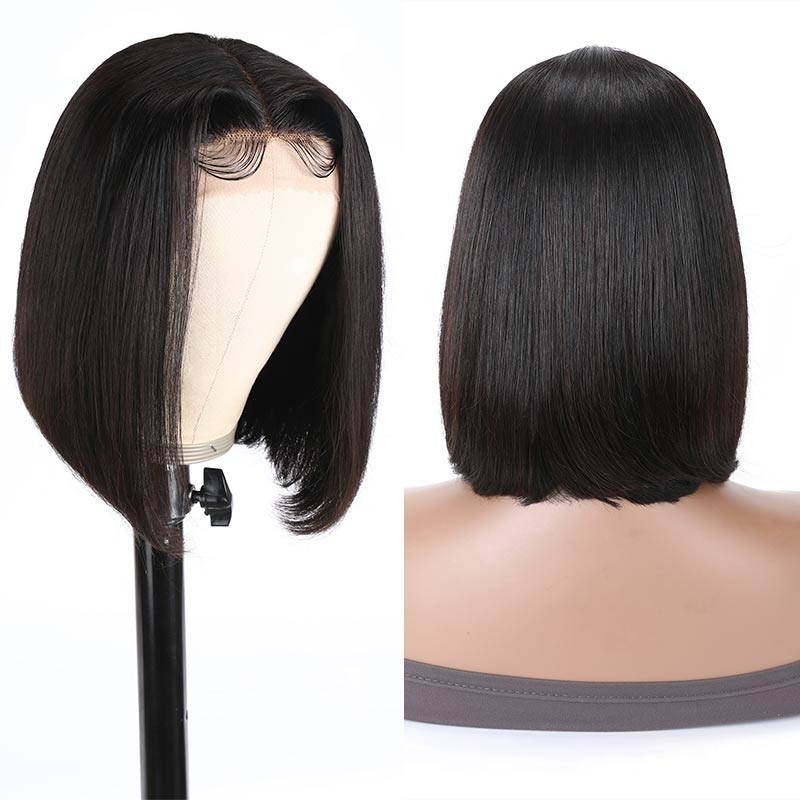 Beautyforever Short Straight T Part Bob Wig With Baby Hair Along The ...