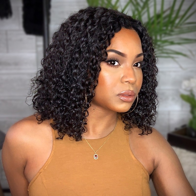Beautyforever Beginner Friendly V Part Curly Wig Short Bob Wigs No ...