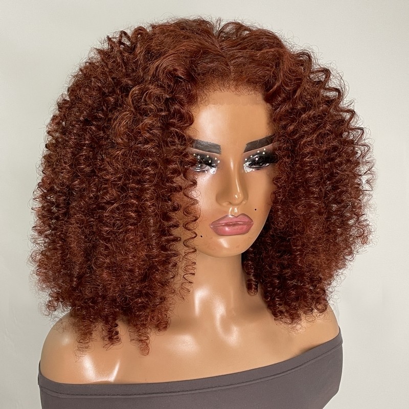 Beautyforever 33B Auburn Wig Afro kinky Curly 13x4 Lace Front Wigs With Baby Hair