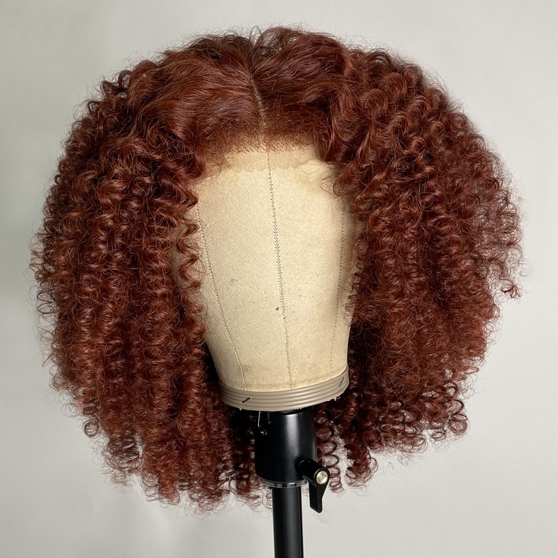 Beautyforever 33B Auburn Wig Afro kinky Curly 13x4 Lace Front Wigs With Baby Hair