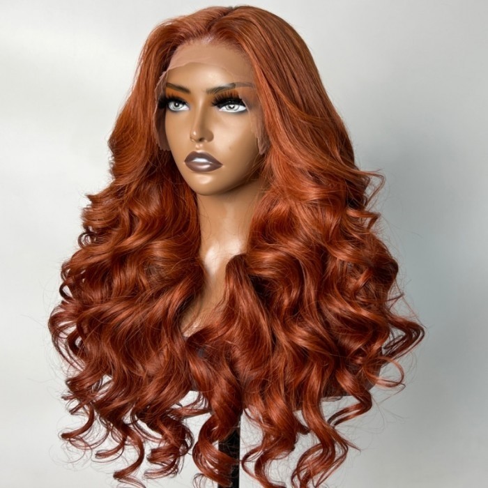 Beautyforever Body Wave Copper Brown Wig 13x4 Lace Front Wig Human Hair Wigs Pre-plucked With ...