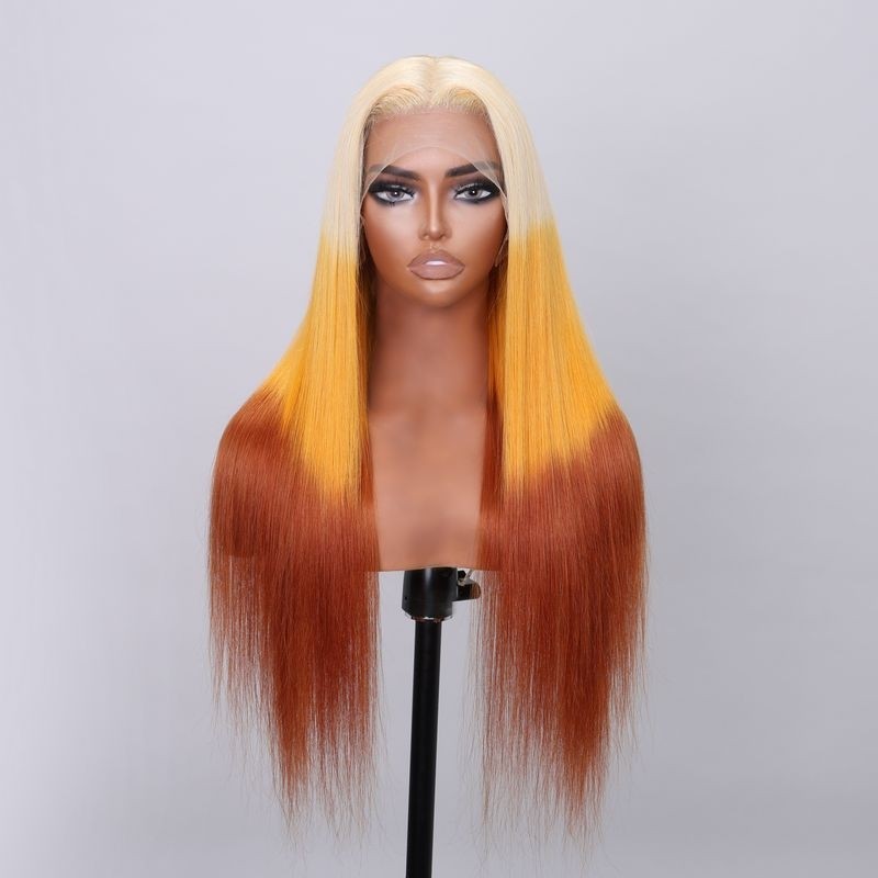 Beautyforever Straight Multi Color Reverse Ombre 613 Orange Brown Lace ...