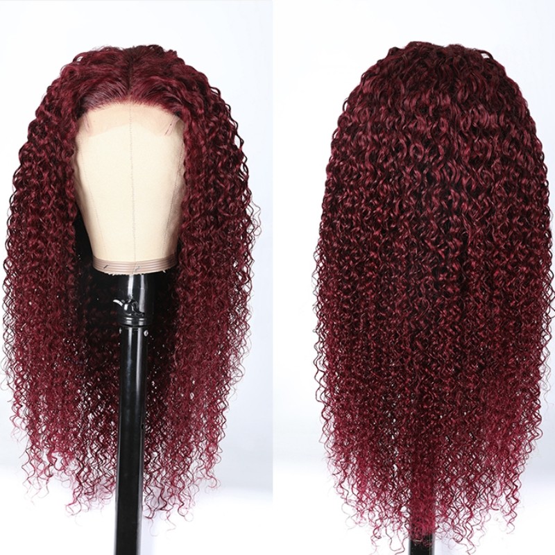 Beautyforever 99j Hair Color 4x4 Lace Closure Wigs Jerry Curly Human ...