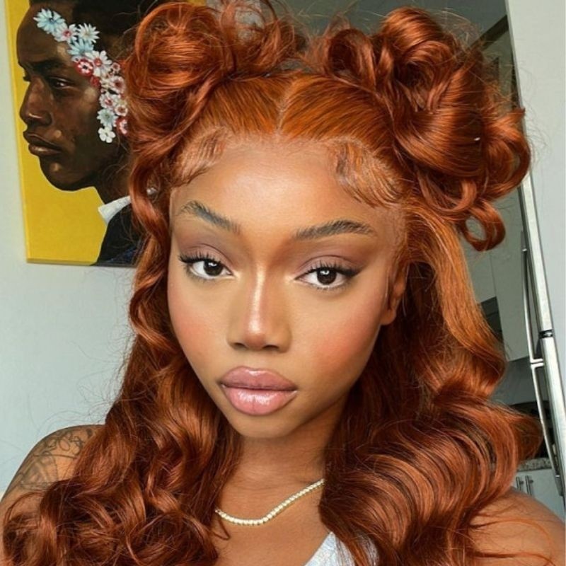 Beautyforever Body Wave Copper Brown Wig 13x4 Lace Front Wig Human Hair Wigs Pre-plucked With ...