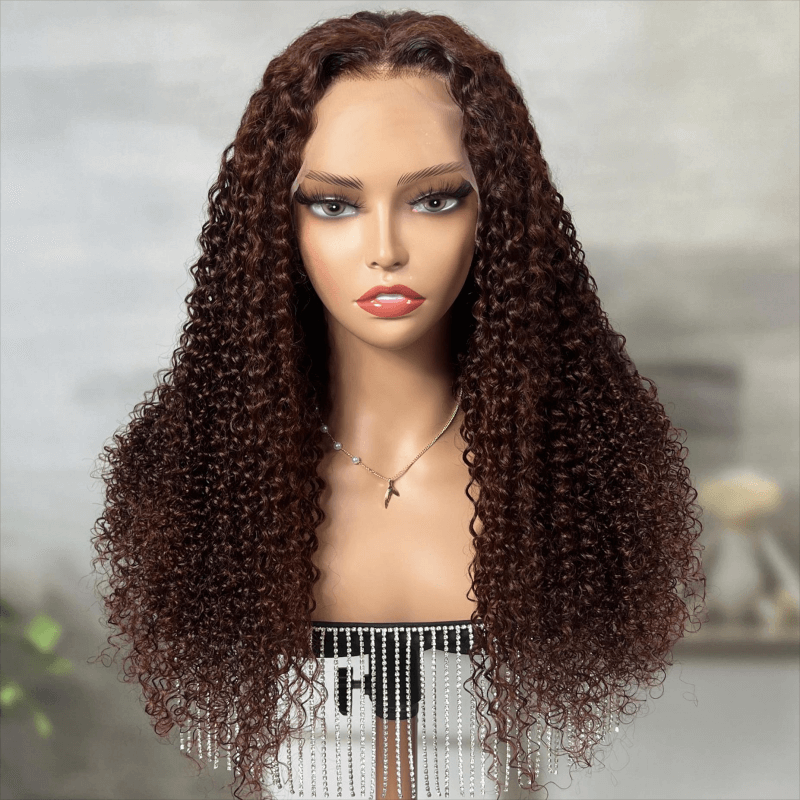 Beautyforever Brownish Red Color Jerry Curly Hair 13x4 Colored Lace ...