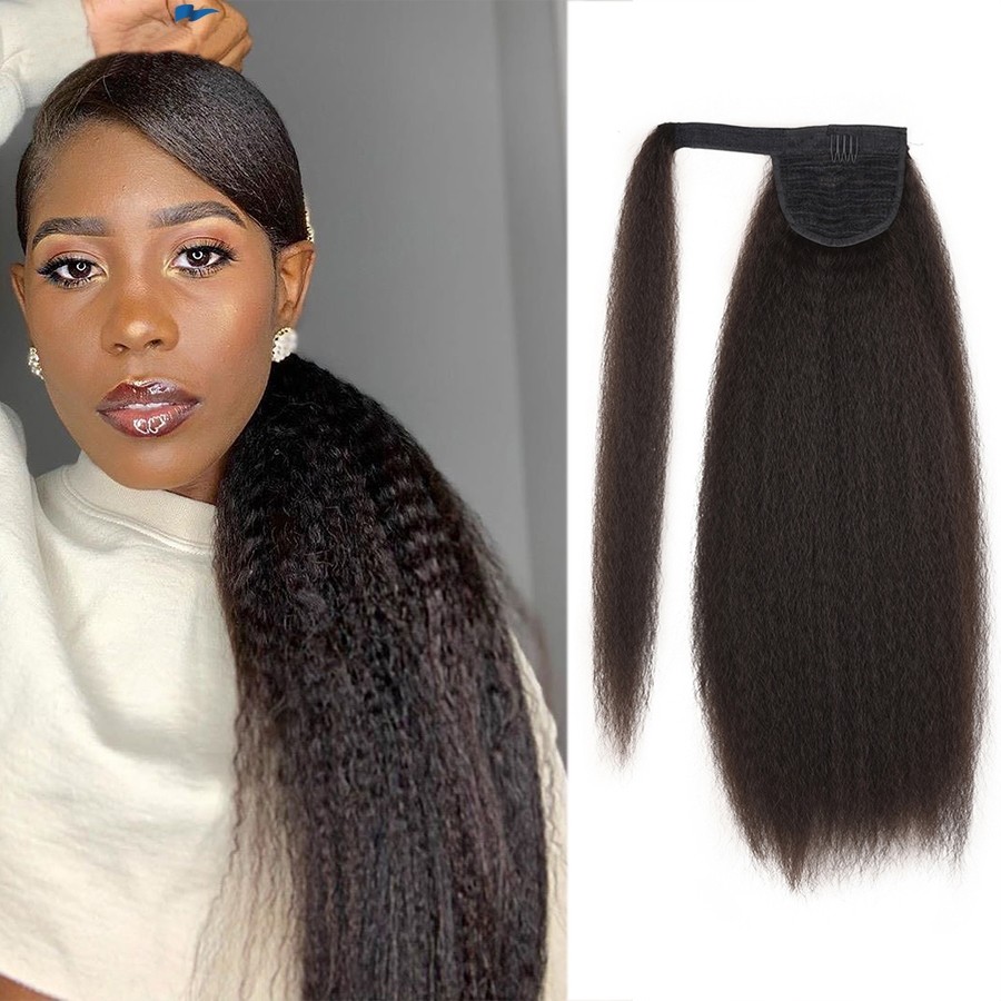 Beautyforever Long Kinky Straight Ponytail Extension Natural Looking ...