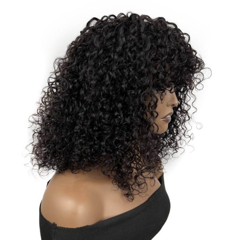 Beautyforever Affordable Machine Made Bouncy Curly Wigs Natural Black ...