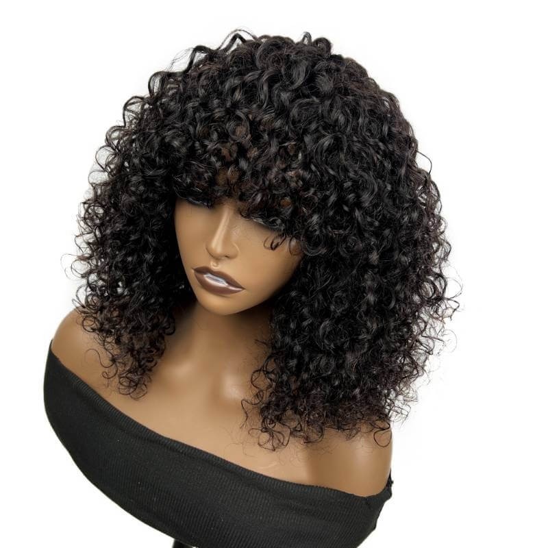 Beautyforever Affordable Machine Made Bouncy Curly Wigs Natural Black ...