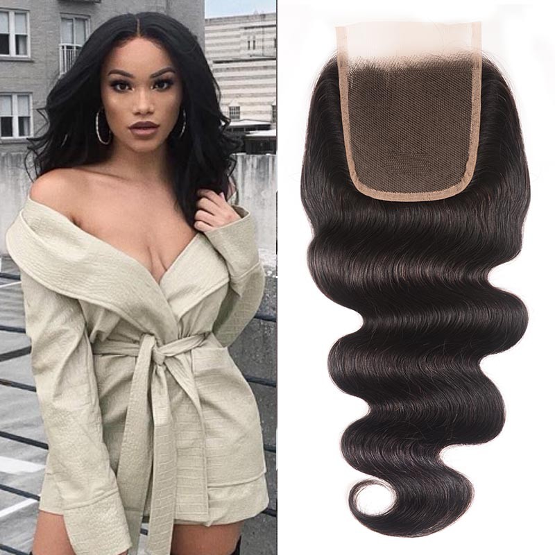 Beautyforever body wave closure three part 7A virgin hair body wave ...