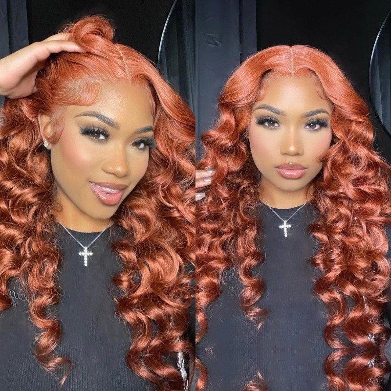 Beautyforever Body Wave Copper Brown Wig 13x4 Lace Front Wig Human Hair Wigs Pre-plucked With ...