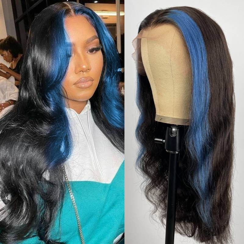 Beautyforever Body Wave Blue Black Wig 13x4 Lace Front Black Wig With ...
