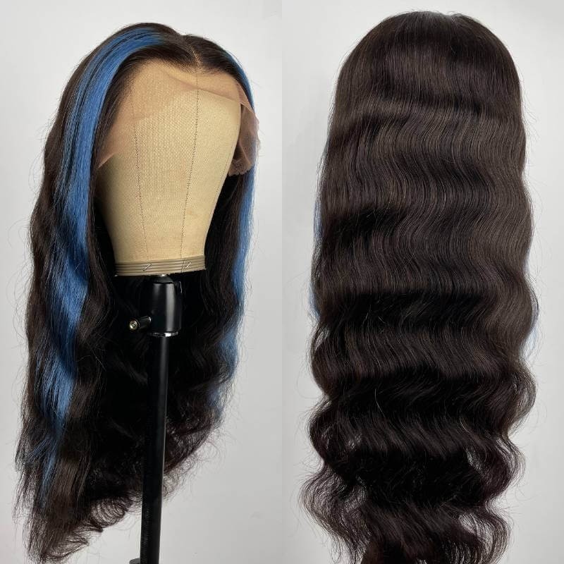 Beautyforever Body Wave Blue Black Wig 13x4 Lace Front Black Wig With ...