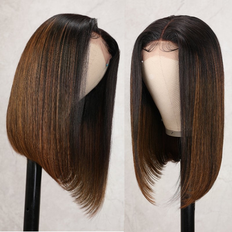 Beautyforever Black And Medium Auburn Bob T Part Wigs 150% density ...