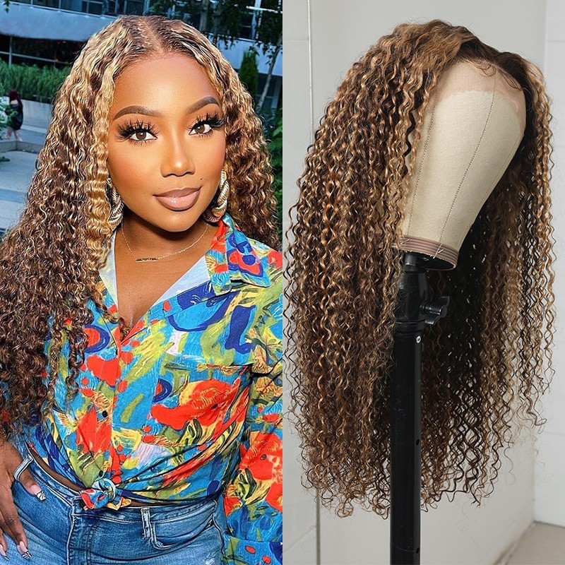 Beautyforever Highlight Wig T Part Wig Jerry Curly Hair Lace Wig With ...