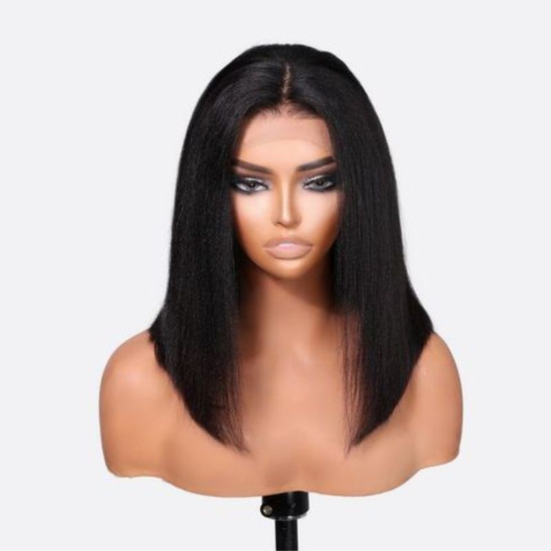 Beautyforever Natral Color Yaki Straight Blunt Cut Bob Wigs