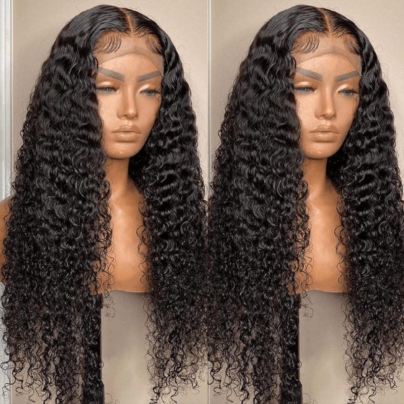 Beautyforever Black Middle Part Wigs Kinky Curly T Part Lace Human Hair ...
