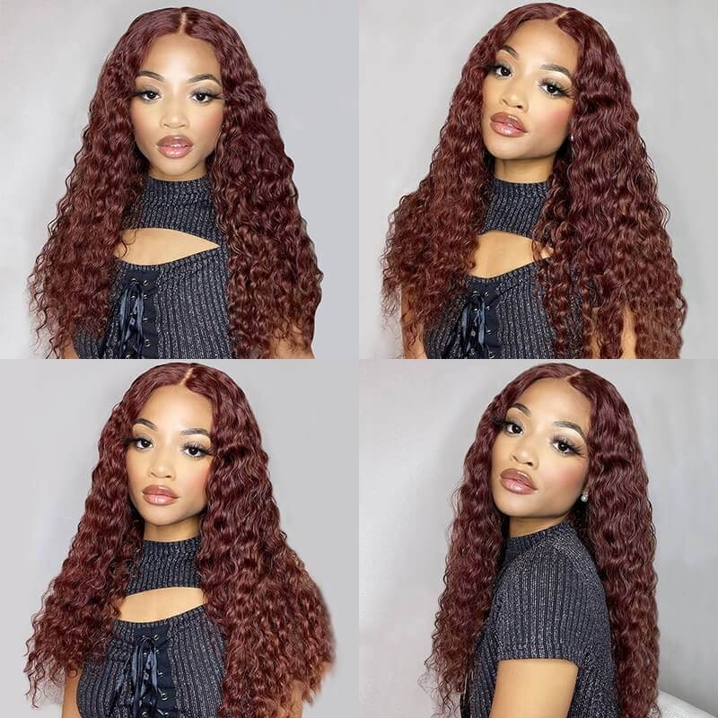 Beautyforever 33B Auburn Lace Front Wigs Kinky Curly 13x4 Lace Front Wigs Pre-plucked With Babyhair