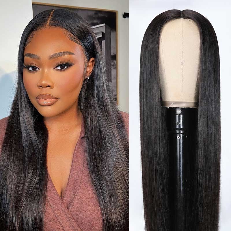 Beautyforever V Part Straight Wigs Upgraded U Part Human Hair Wig With ...