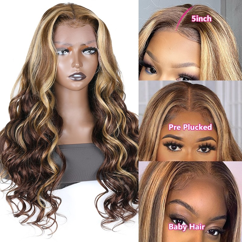 Beautyforever Highlights hair Lace Part Wig Body Wave Best Human Hair ...