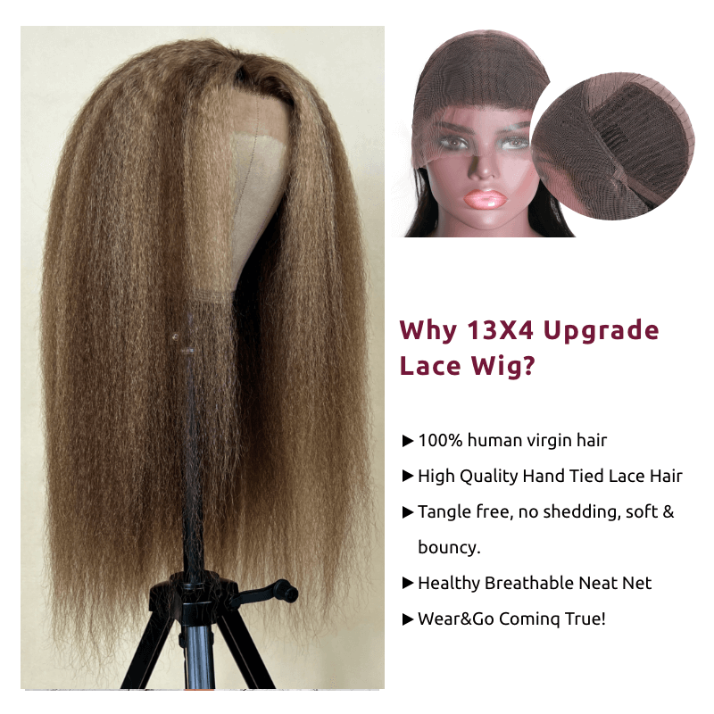 Beautyforever TL412 Honey Blonde 13x4 lace Front Wigs Kinky Straight Hair For Women