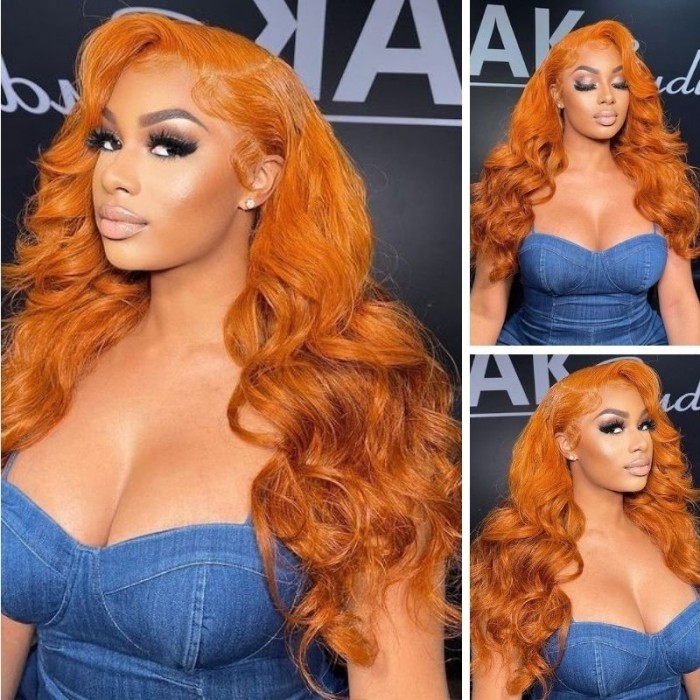 Beautyforever Cinnamon Hair Color 13x4 Colored Lace Front Wigs Body Wave Ginger Wigs With Baby Hair