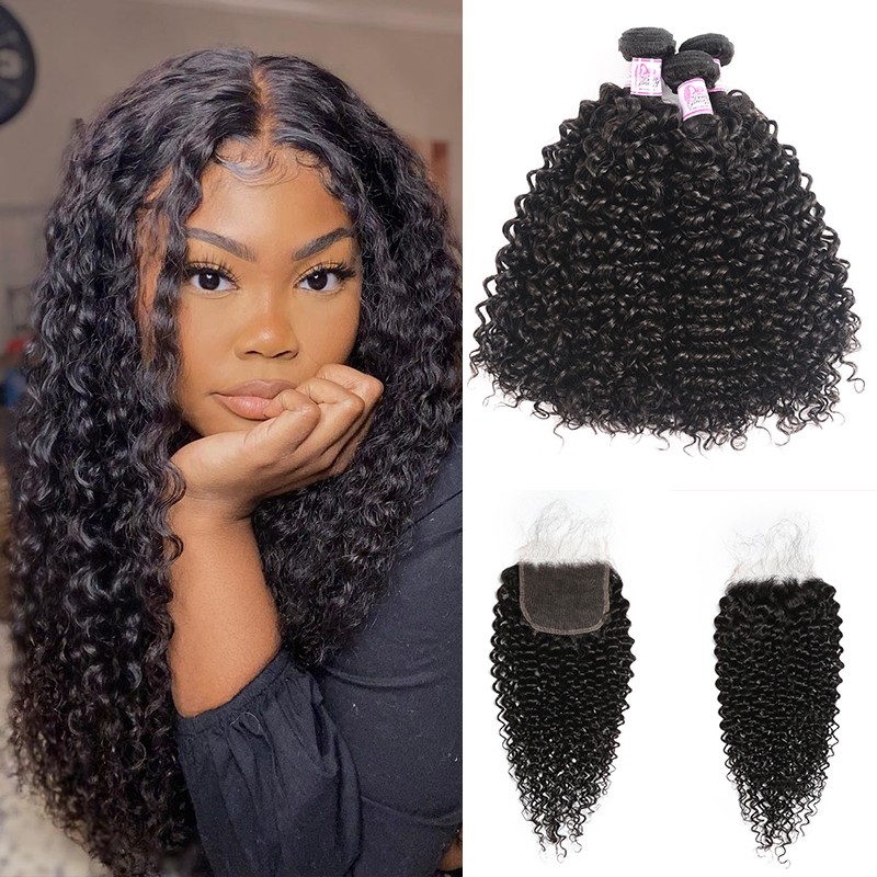 Best Virgin Curly Lace Closure, Curly Hair Closure, Brazilian Curly ...