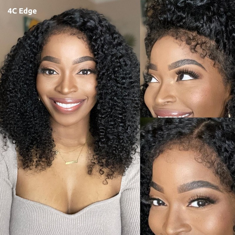 Beautyforever 4C Edges Realistic Hairline Lace Front Kinky Curly 150% ...