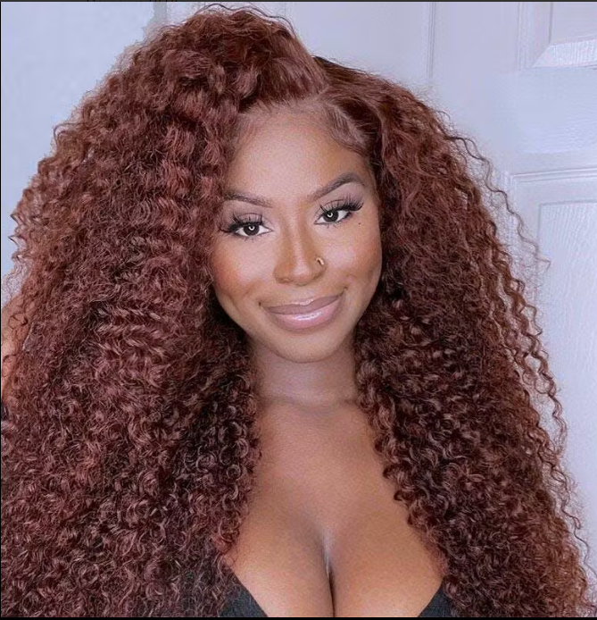Beautyforever 33B Auburn Lace Front Wigs Kinky Curly 13x4 Lace Front Wigs Pre-plucked With Babyhair