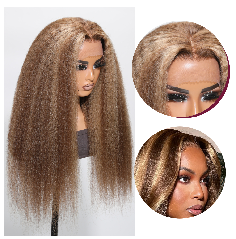 Beautyforever TL412 Honey Blonde 13x4 lace Front Wigs Kinky Straight Hair For Women