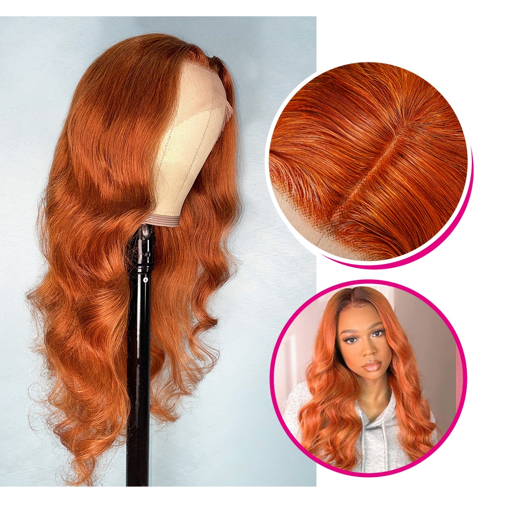 Beautyforever Cinnamon Hair Color 13x4 Colored Lace Front Wigs Body Wave Ginger Wigs With Baby Hair