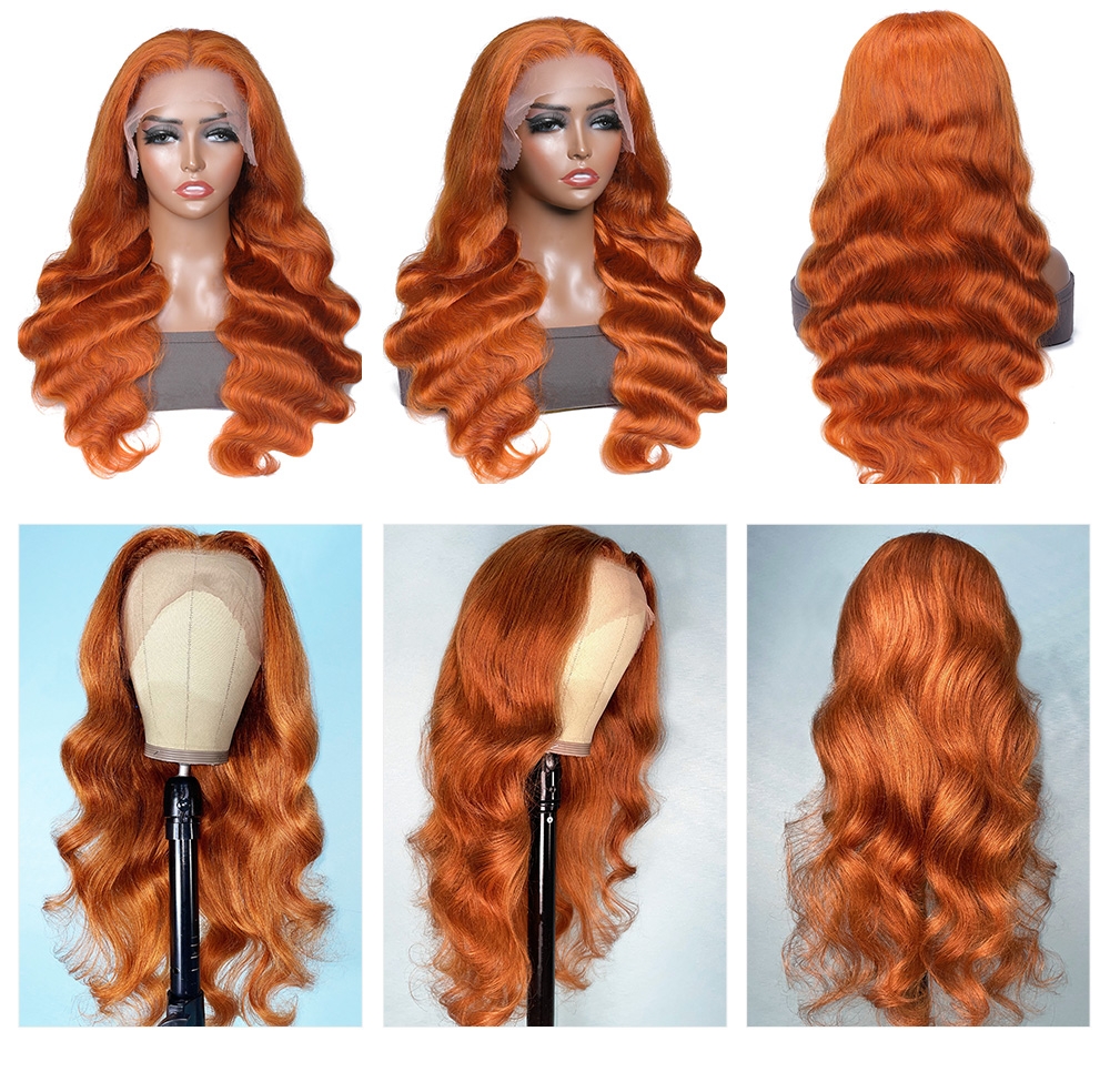 Beautyforever Cinnamon Hair Color 13x4 Colored Lace Front Wigs Body Wave Ginger Wigs With Baby Hair
